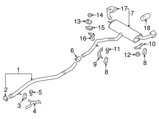 Genuine BMW 18207599339 Exhaust System Hanger Bracket; Right Front ...