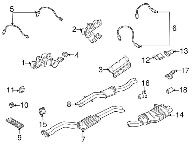 Genuine BMW 18217061756 Muffler Bracket; Front - BMW