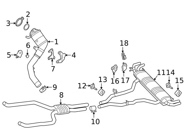 Genuine BMW 18307935432 Muffler Bracket; Left Rear, Right Rear - BMW