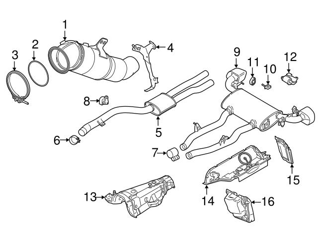 Genuine BMW 18308582060 Exhaust System Hanger Bracket; Left Rear - BMW