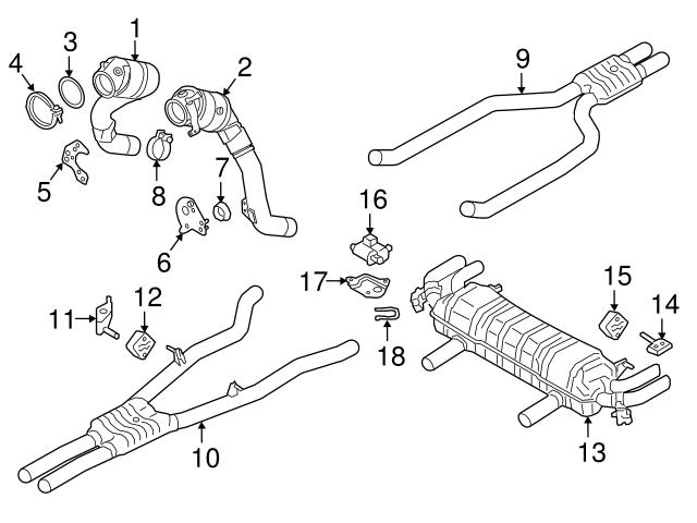 Genuine BMW 18308657332 Exhaust System Hanger; Left Rear, Right Rear - BMW