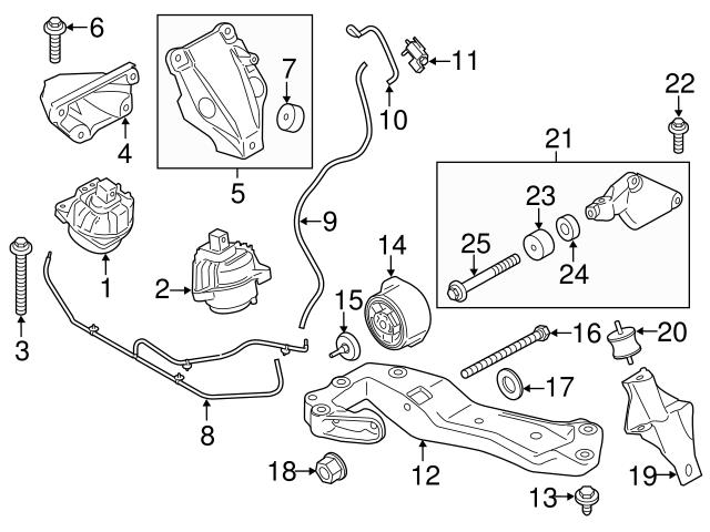 Genuine BMW 22116777381 Engine Mount Support; Front Left - BMW