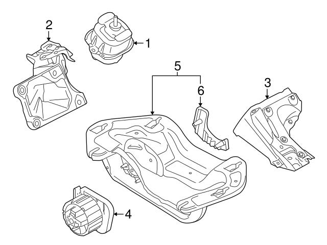 Genuine BMW 22116780653 Engine Mount Crossmember Insulator; Left, Right ...