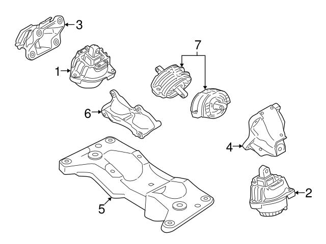 BMW 760Li Engine Mount Parts - Genuine BMW