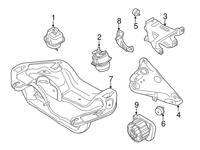 Genuine BMW 22116853104 Engine Mount Support; Front Right - BMW