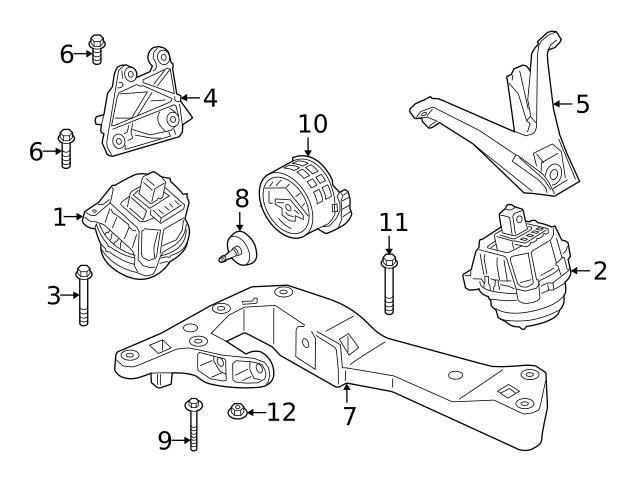 Genuine BMW 22116860457 Engine Mount; Front Left - BMW