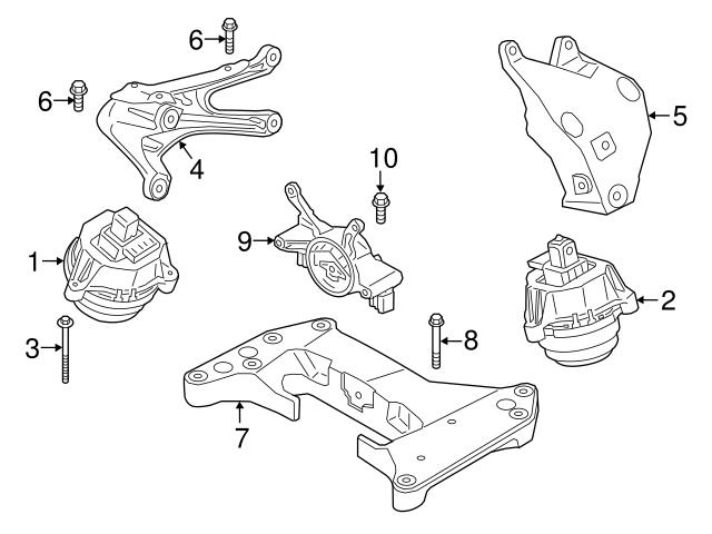 Genuine BMW 22116860464 Engine Mount Support; Right - BMW
