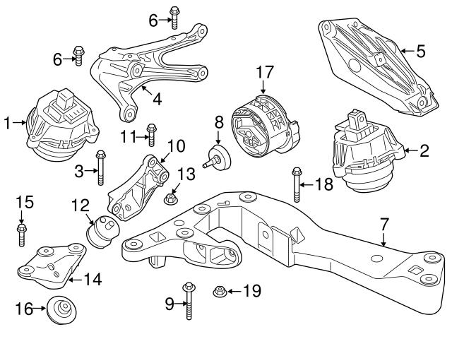 Genuine BMW 22116860472 Engine Mount Support; Right - BMW