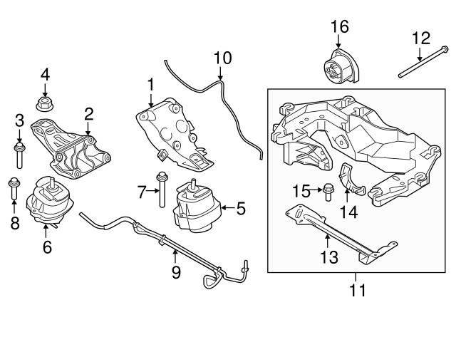Genuine BMW 22116864335 Engine Mount Support; Left - BMW