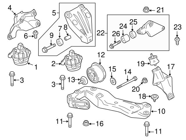 Genuine BMW 22326872626 Automatic Transmission Mount Spacer - BMW ...