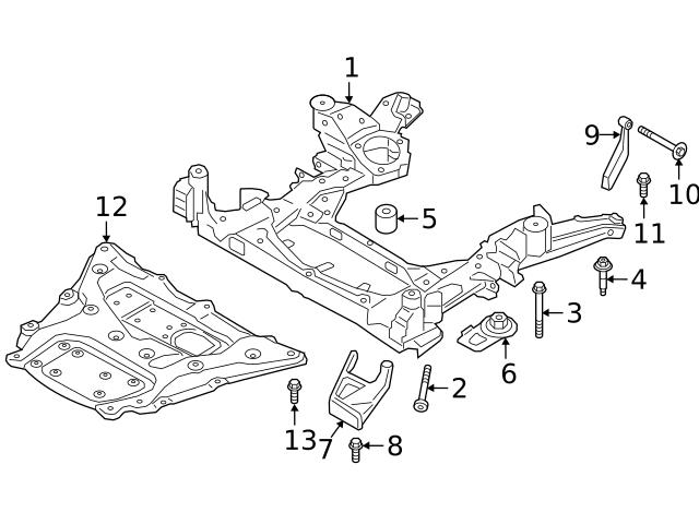 Genuine BMW 31106878754 Engine Cradle Brace; Right - BMW