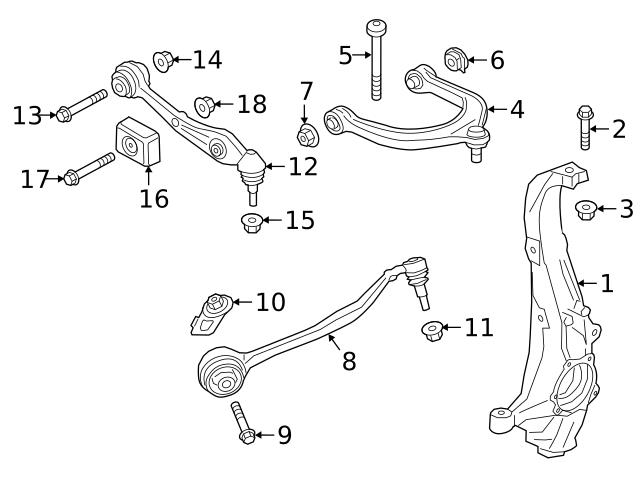 Genuine BMW 31106883831 Control Arm; Front Left Upper - BMW