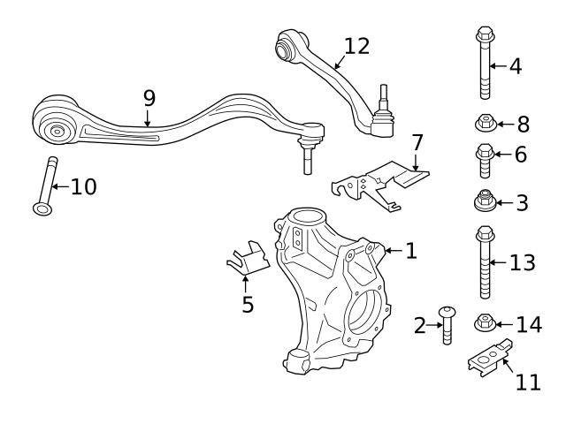 Genuine BMW 31106888154 Control Arm; Front Right Rearward - BMW