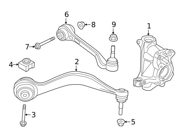 Genuine BMW 31106888856 Control Arm; Front Right Rearward - BMW