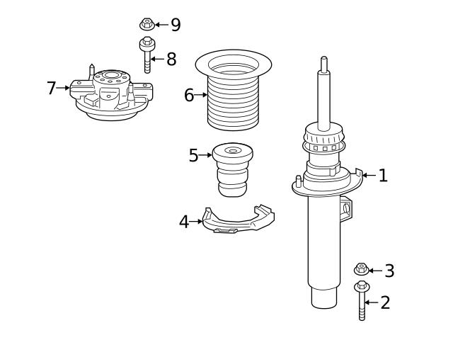 Genuine BMW 31306879227 Strut Bearing; Left, Right, Front - BMW