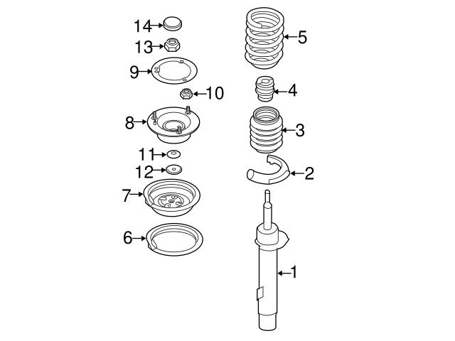 Genuine BMW 31316851335 Suspension Strut; Front Left - BMW