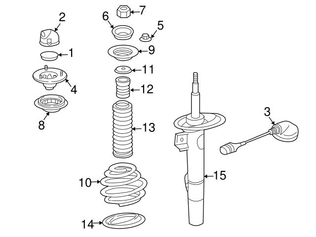 Genuine BMW 31332283038 Strut Mount Insulator; Left Upper, Right Upper ...