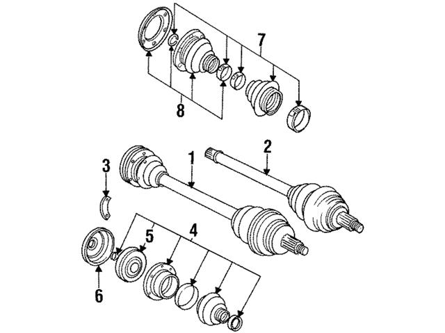 Genuine BMW 33212228513 CV Axle Assembly; Left, Right, Rear Left, Rear ...