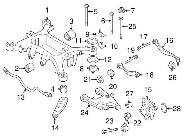 Genuine BMW 33316775900 Suspension Subframe Reinforcement Bracket; Rear ...