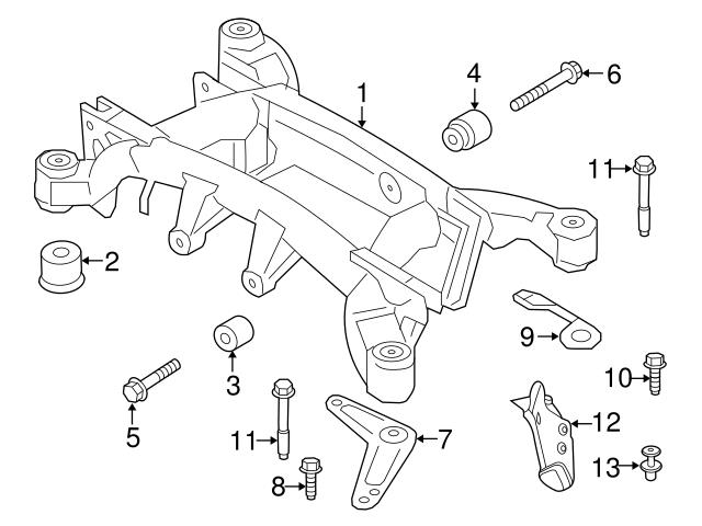 Genuine BMW 33316791393 Suspension Crossmember Insulator; Rear - BMW