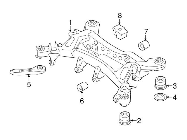 Genuine BMW 33316792509 Suspension Crossmember Insulator; Front Outer - BMW
