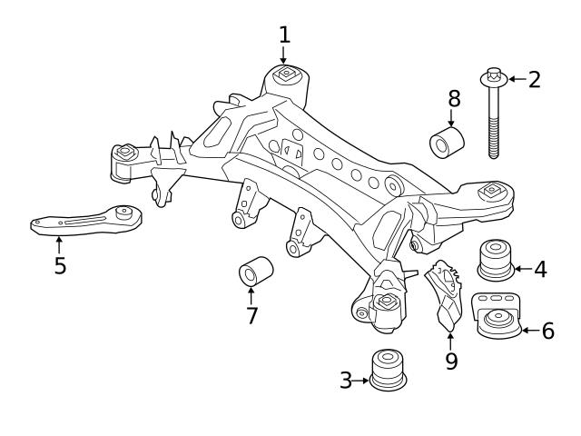 Genuine BMW 33316868537 Suspension Crossmember Stopper; Rear Rearward - BMW