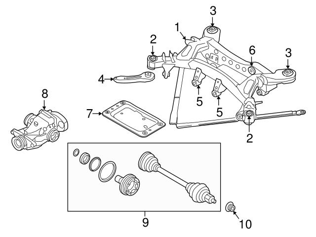 Genuine BMW 33316880637 Suspension Crossmember Insulator; Rear Rearward ...