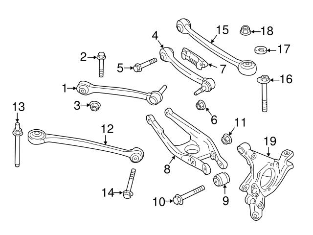 Genuine BMW 33322284543 Suspension Crossmember Bolt; Rear Left or Right ...