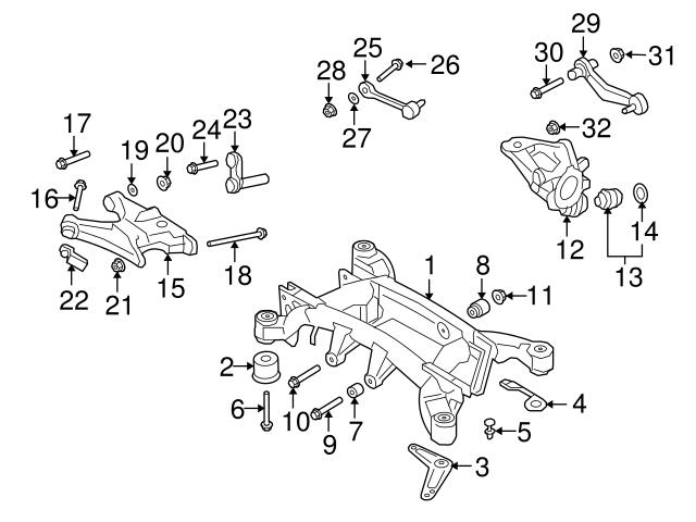 Genuine BMW 33326770979 Suspension Subframe Reinforcement Bracket; Rear ...