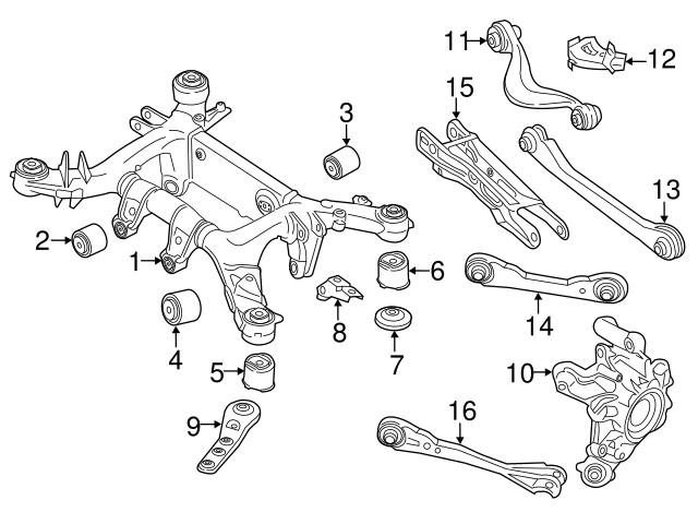 Genuine BMW 33326861133 Suspension Crossmember Insulator; Rear, Lower ...