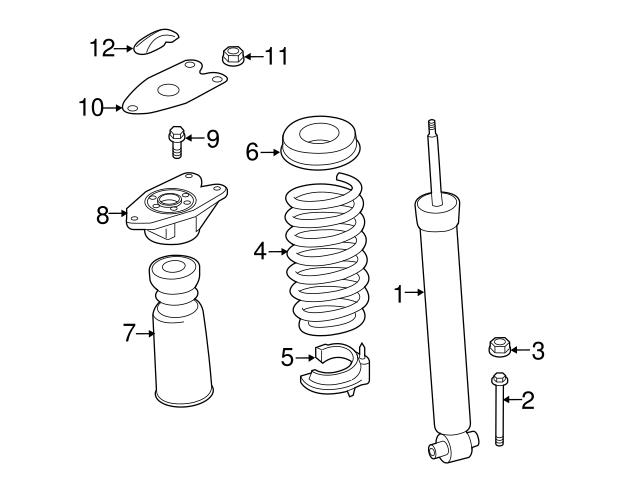 Genuine BMW 33506862725 Shock Absorber Mount; Left Lower, Right Lower ...