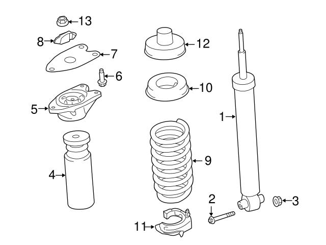 Genuine BMW 33506865257 Shock Absorber Mount; Left Lower, Right Lower ...