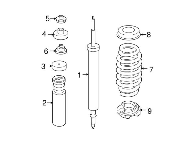 Genuine BMW 33536767339 Coil Spring; Left, Right, Rear - BMW