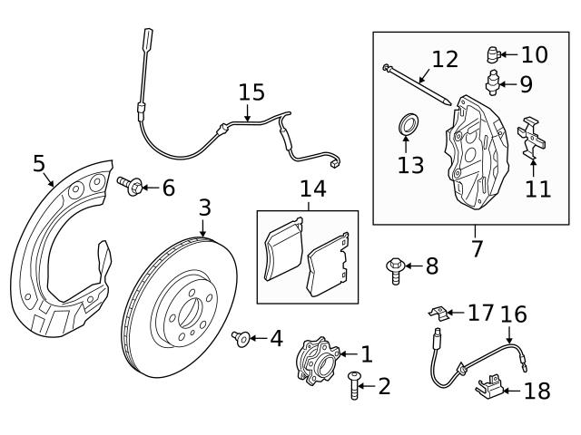 Genuine BMW 34111162178 Brake Caliper Repair Kit; Front, Left, Right - BMW