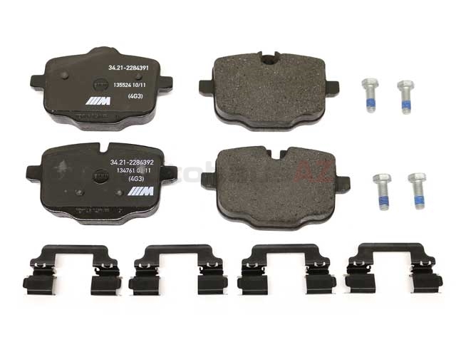 Genuine BMW 34212284389 Brake Pad Set; Rear, w/o M Carbon ceramic brake ...