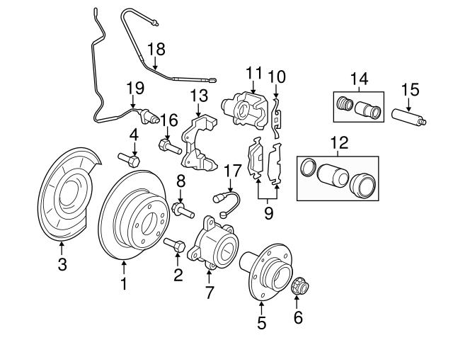 Genuine BMW 34216769103 Brake Caliper Repair Kit; Left, Right, Rear - BMW