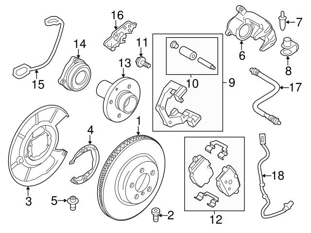Genuine BMW 34216790188 Brake Caliper Bracket; Left, Right, Rear - BMW