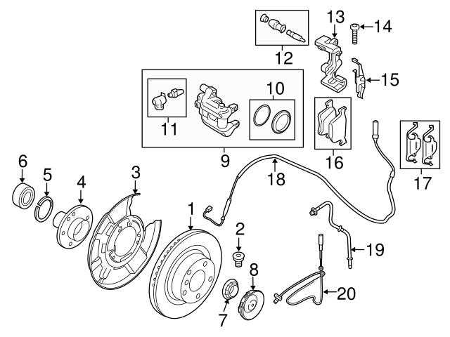 Genuine BMW 34216850859 Brake Caliper Repair Kit; Rear, Left, Right - BMW