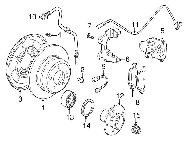 Genuine BMW 34216864051 Disc Brake Rotor; Rear, Left, Right - BMW ...