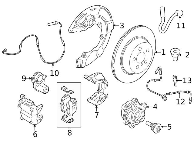 Genuine BMW 34216890792 Brake Pad Wear Sensor; Left Rear, Right Rear ...