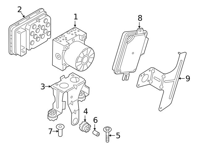Genuine BMW 34506875977 ABS Hydraulic Control Unit Bracket - BMW