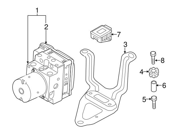 Genuine BMW 34516851406 ABS Hydraulic Control Unit Bracket - BMW