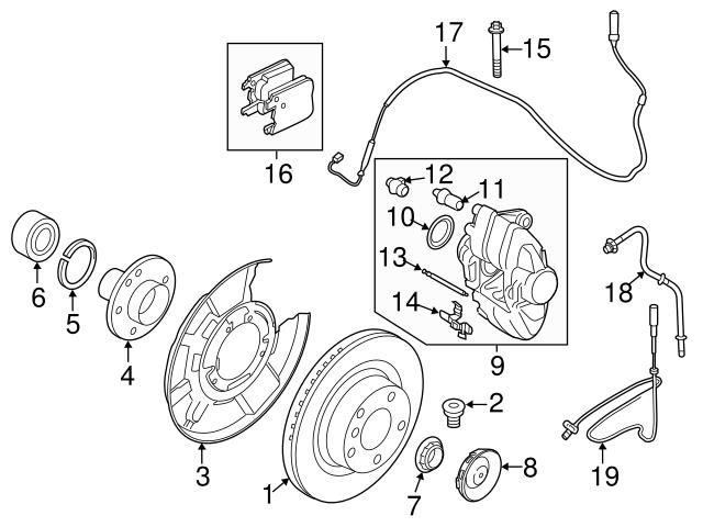 Genuine BMW 34526884421 ABS Wheel Speed Sensor; Left Rear, Right Rear ...