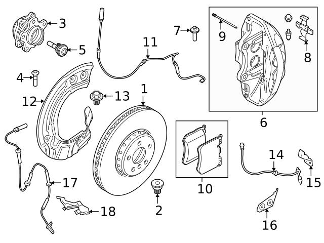 Genuine BMW 34526895655 ABS Wheel Speed Sensor; Left Front, Right Front ...