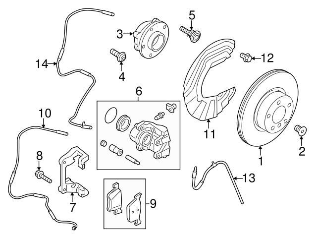 Genuine BMW 34526895657 ABS Wheel Speed Sensor; Left Front, Right Front ...