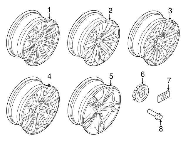 Genuine BMW 36136852052 Wheel Cap; Left, Right - BMW
