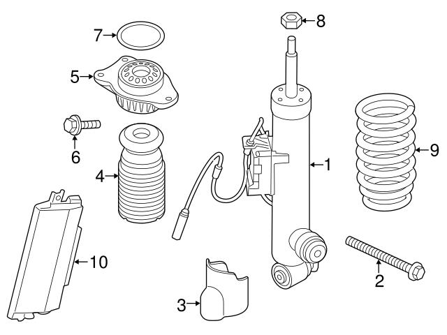 Genuine BMW 37126796943 Shock Absorber; Rear Left - BMW | 37126790915 ...