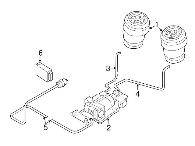 Genuine BMW 37206850558 Suspension Air Compressor Line; Right - BMW