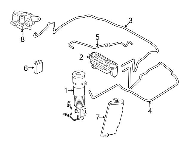 Genuine BMW 37206850594 Suspension Air Compressor Line; Rear - BMW
