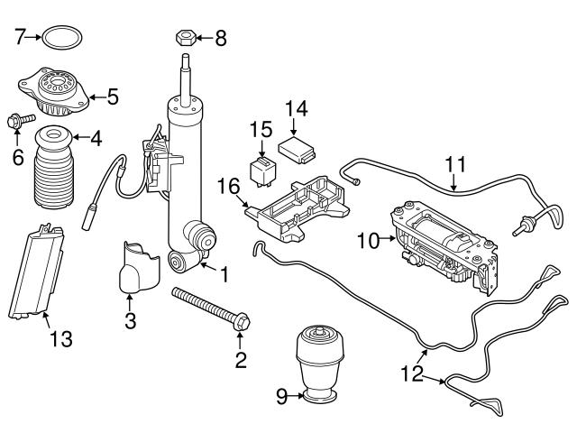 Genuine BMW 37206874510 Suspension Air Compressor Line - BMW